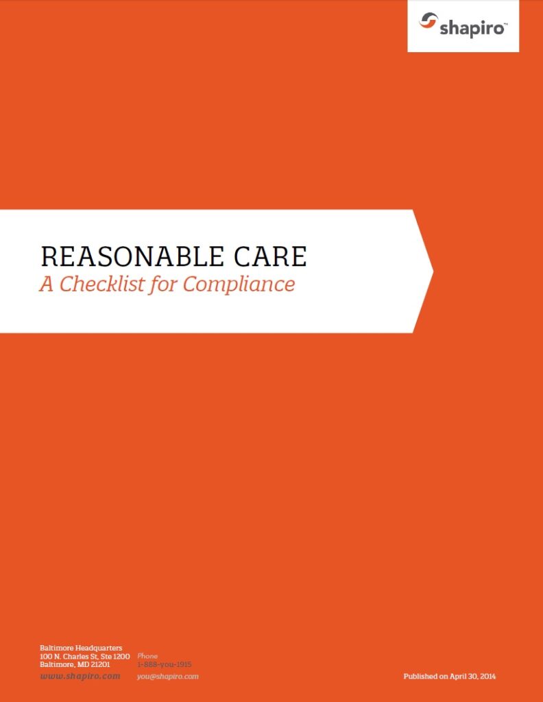 Reasonable Care – A Checklist for Compliance