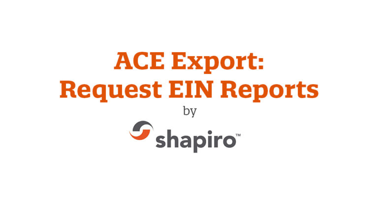 Ace Export Request - EIN Reports